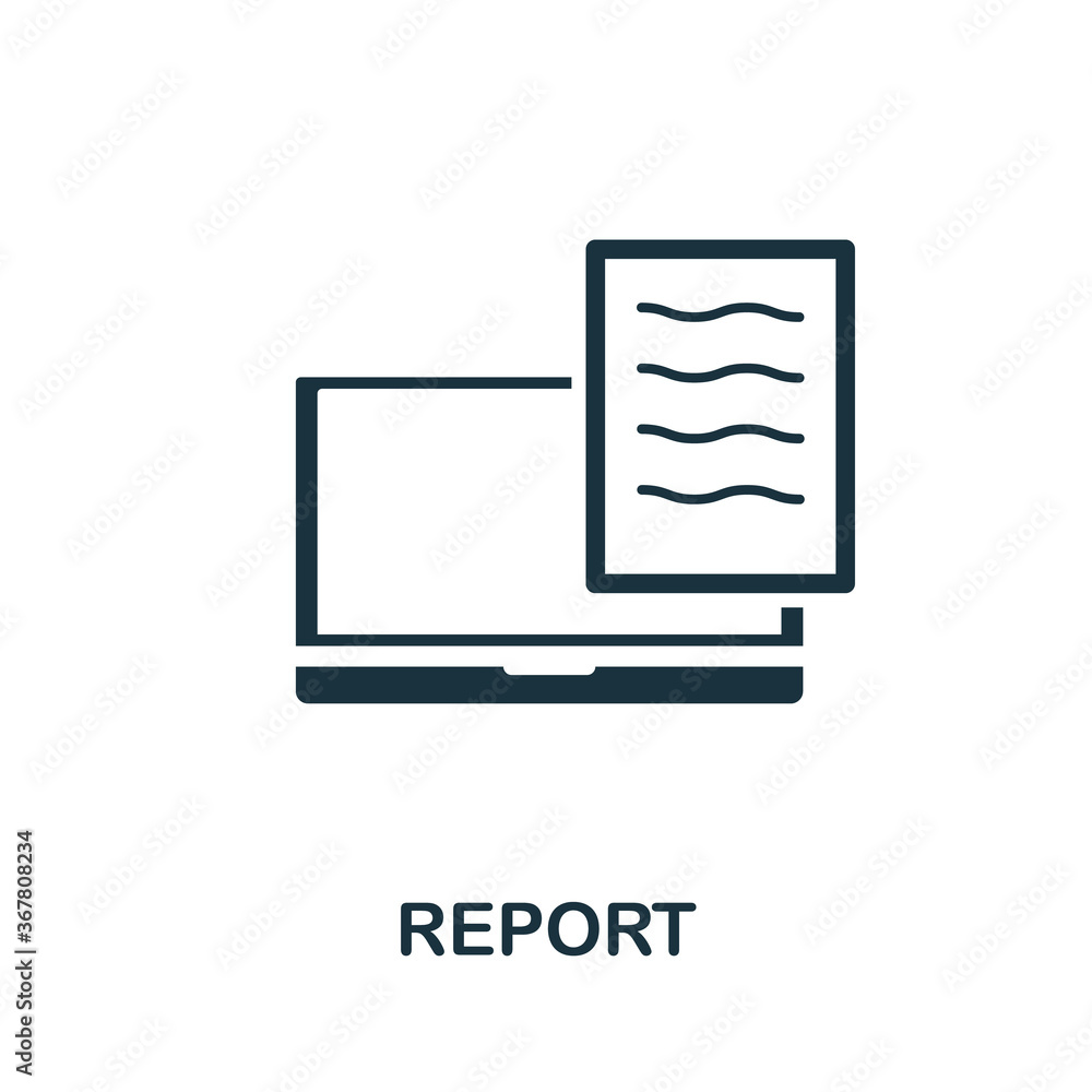Report icon. Simple element from community management collection ...