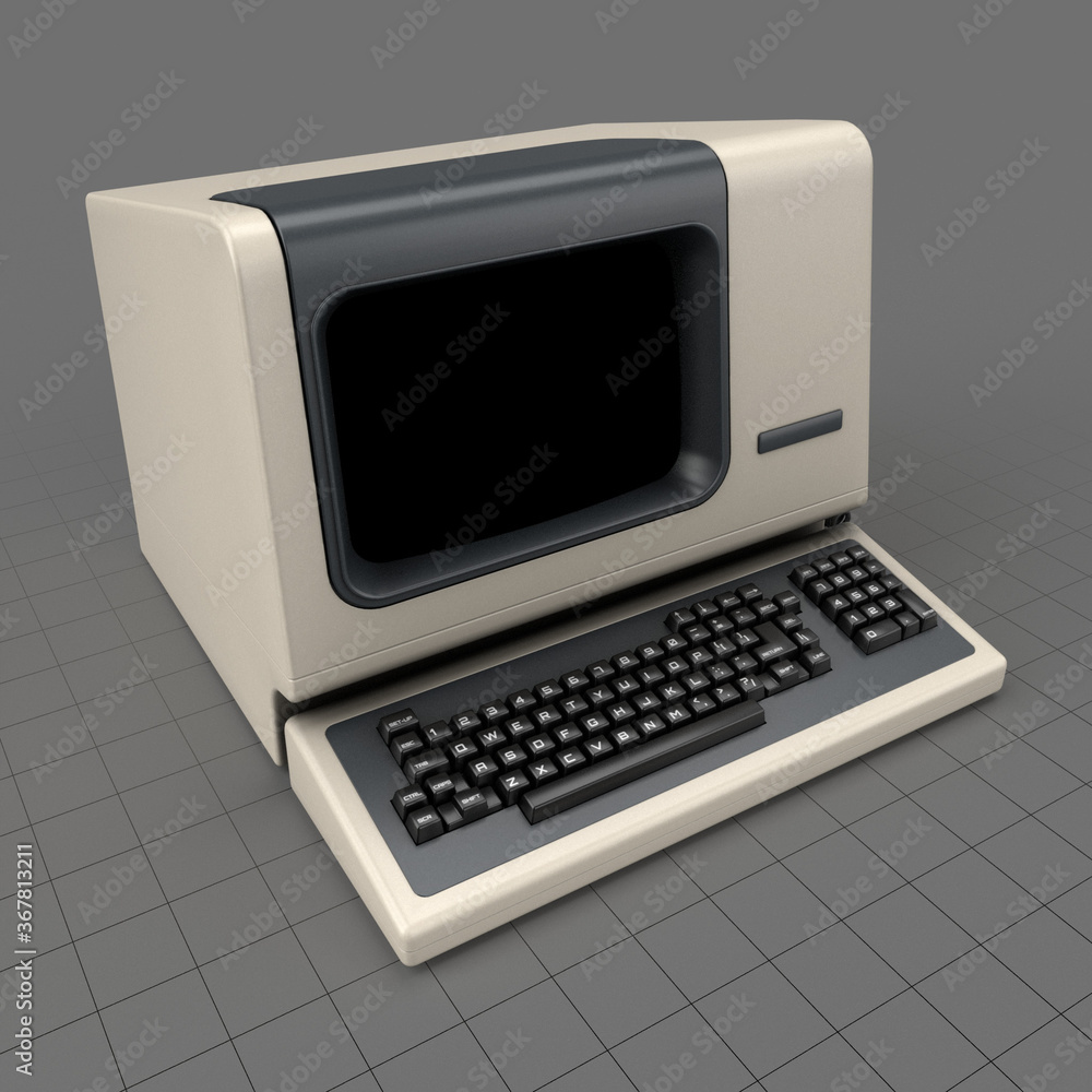 Retro computer terminal Stock 3D asset | Adobe Stock