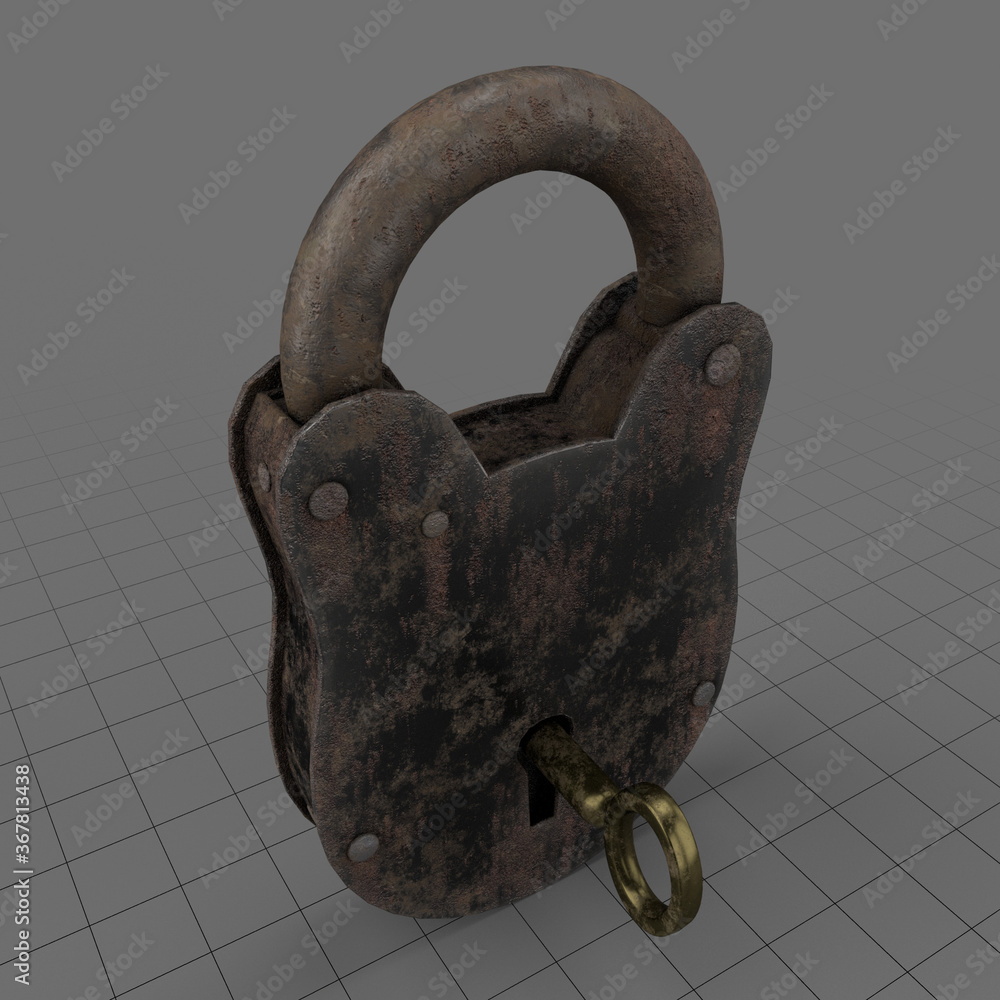 Medieval padlock Stock 3D asset | Adobe Stock