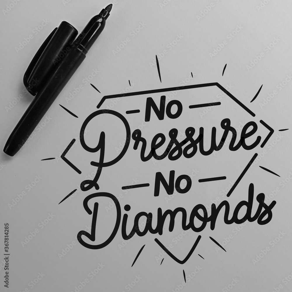 This No Pressure No Diamonds Motivation Quote design is perfect for ...