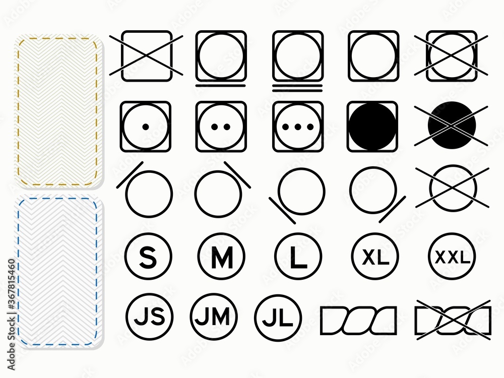 laundry symbols set; signs for garments industry usage or element for ...