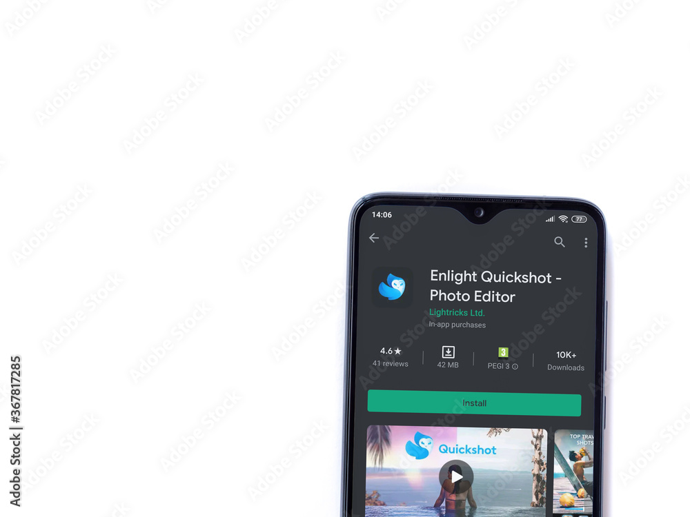 Lod, Israel - July 8, 2020: Enlight Quickshot app play store page on ...