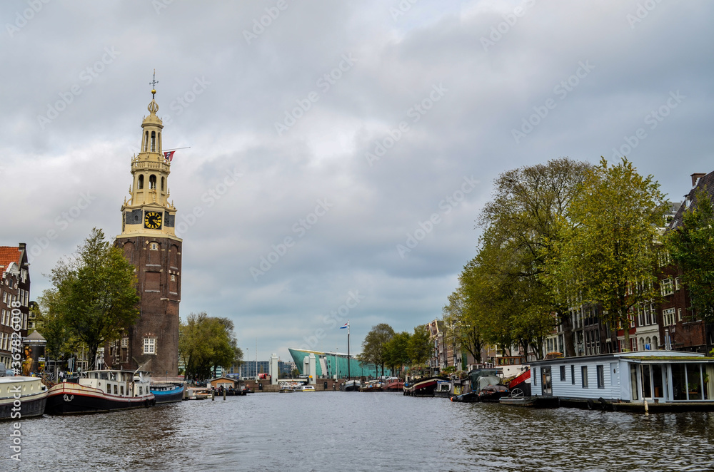 Singular architecture of Amsterdam, the most famous city of Netherlands ...