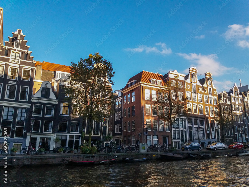 Singular architecture of Amsterdam, the most famous city of Netherlands ...