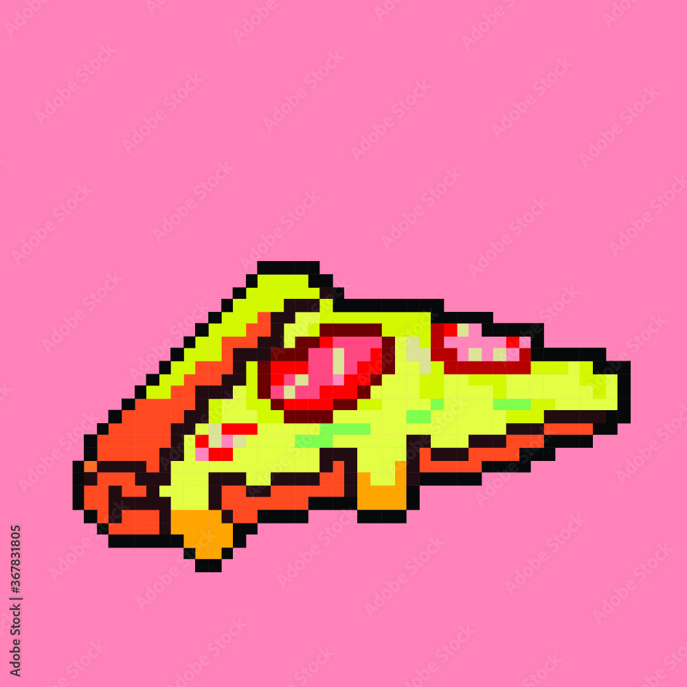 Vector pixel art pizza piece isolated cartoon Stock Vector | Adobe Stock