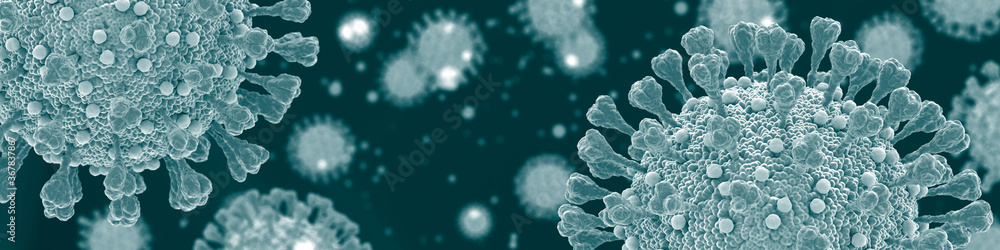 Coronavirus COVID-19 cells under the microscope. The disease caused by ...