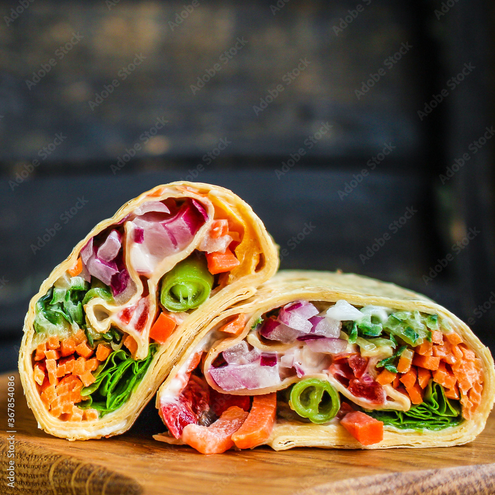 tortilla burrito wrap stuffing vegetables lavash vegetarian pita bread ...