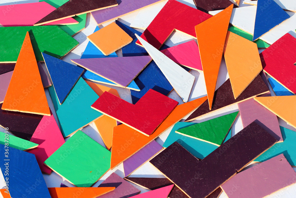 Geometric shapes, parts of a puzzle for children Stock Photo | Adobe Stock