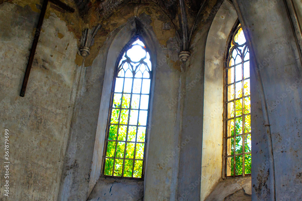 rustic window gothic architecture building Stock Photo | Adobe Stock
