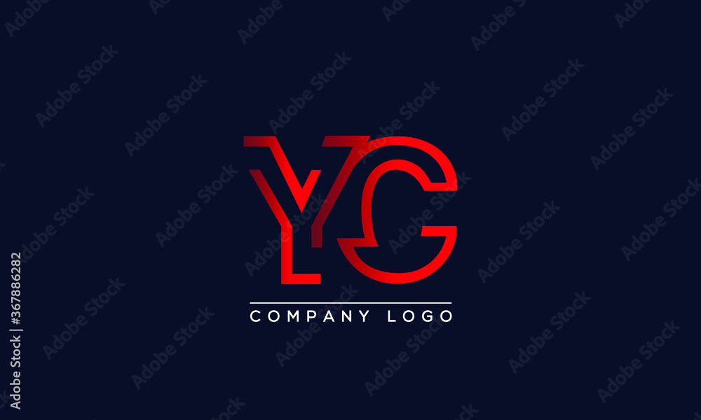 Abstract unique modern minimal alphabet letter icon logo YC Stock ...
