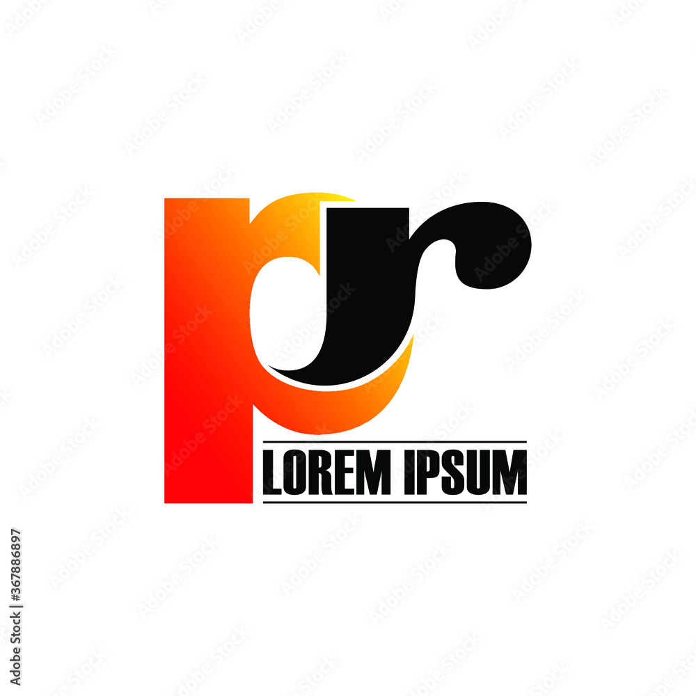 Letter pr simple logo design vector Stock Vector | Adobe Stock