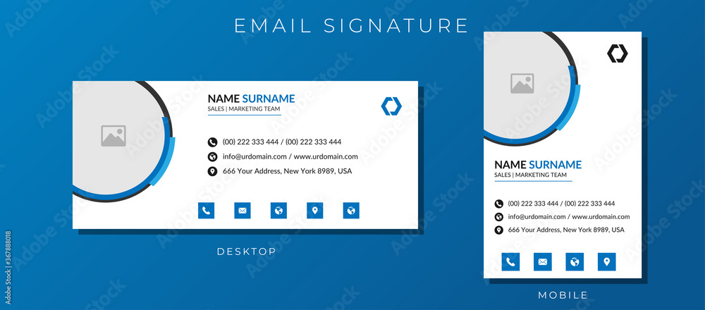 Business email signature with an author photo place minimal layout ...
