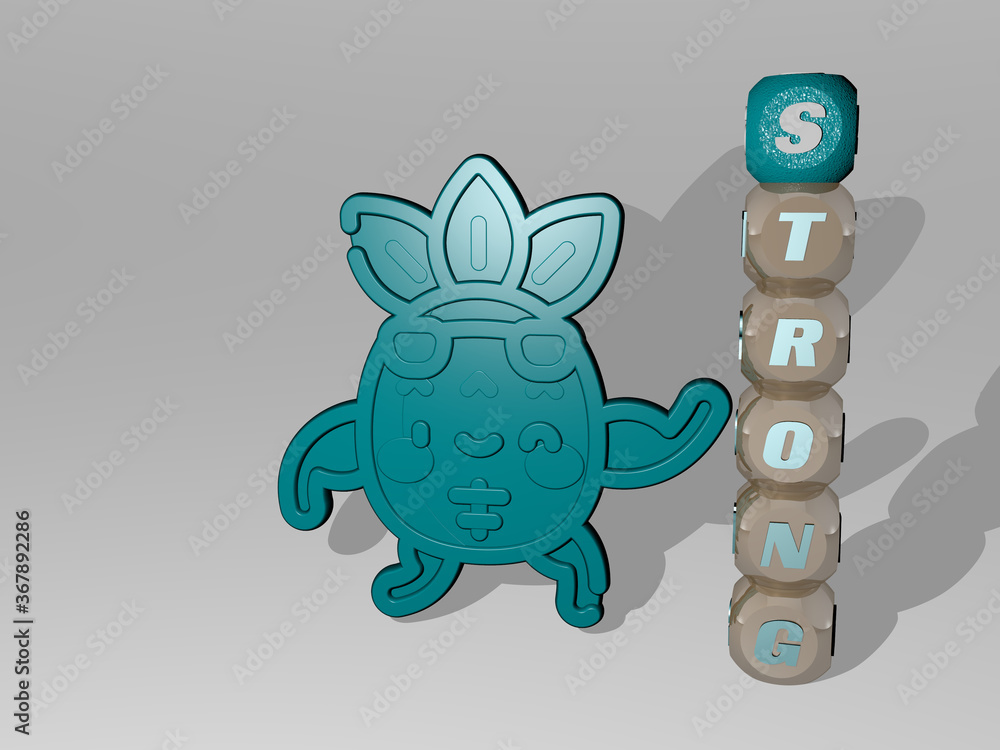 3D illustration of STRONG graphics and text around the icon made by ...