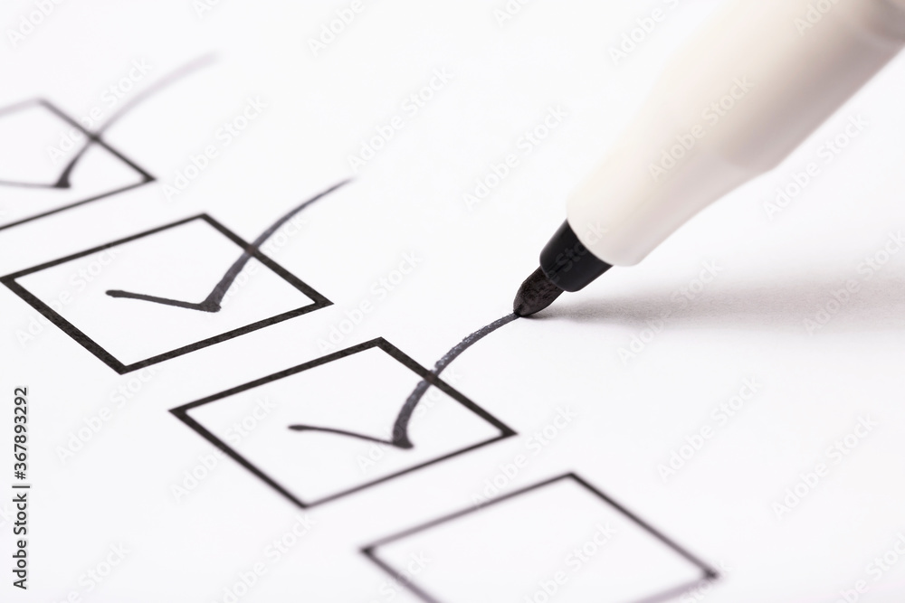 Check list and marker Stock Photo | Adobe Stock