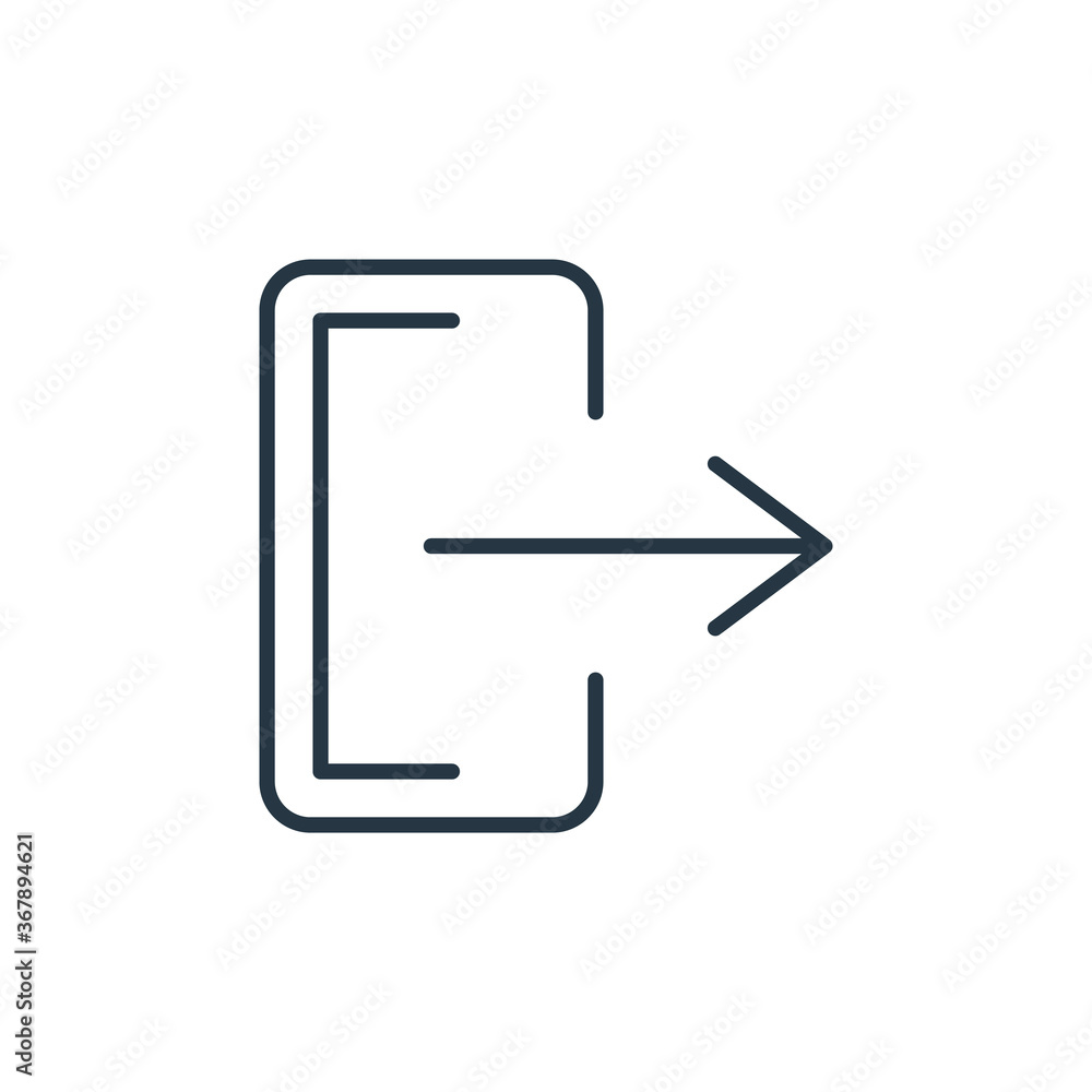 log out icon vector from e commerce concept. Thin line illustration of ...