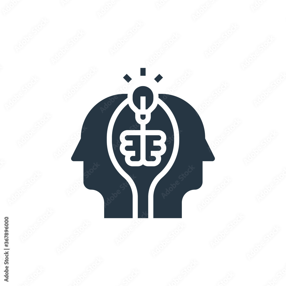 brainstorming icon vector from business model canvas concept. Thin line ...