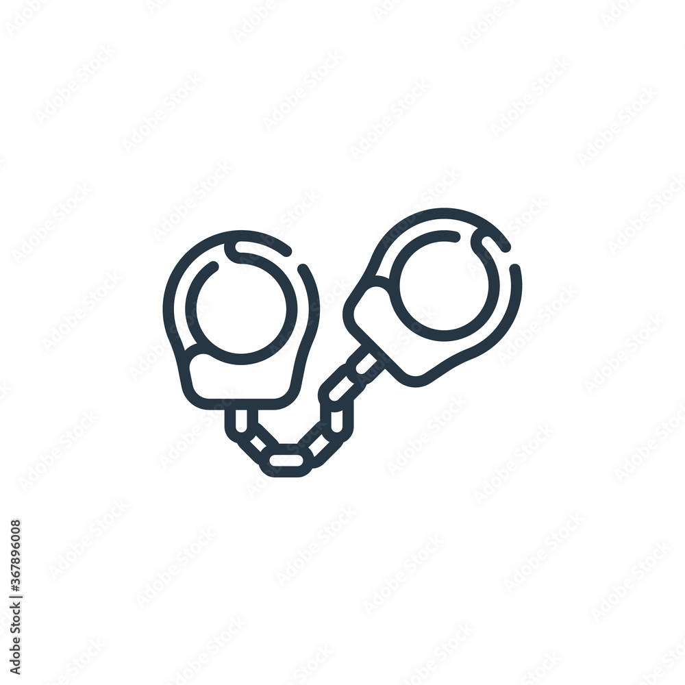 handcuff icon vector from law and justice concept. Thin line ...
