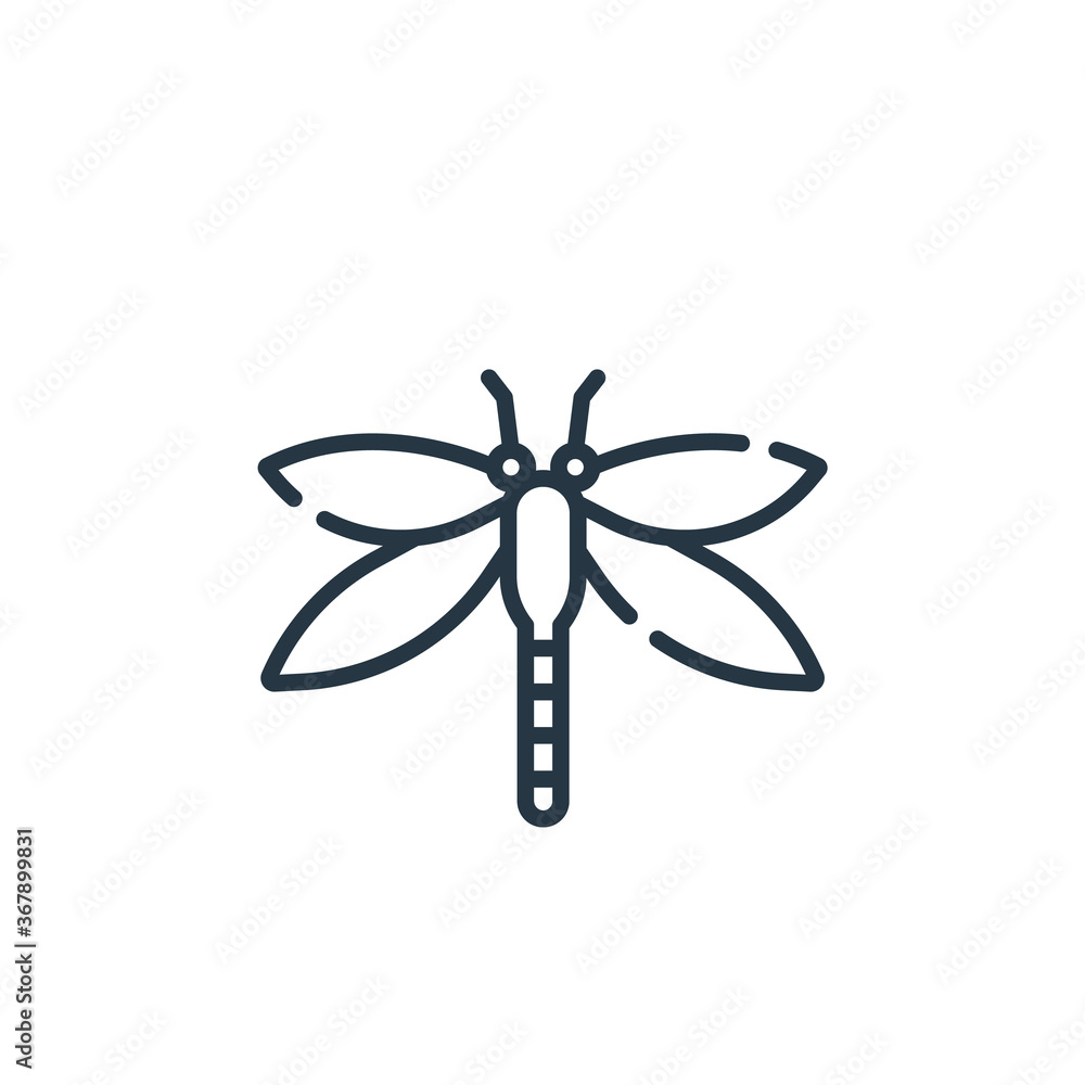 dragonfly icon vector from spring concept. Thin line illustration of ...