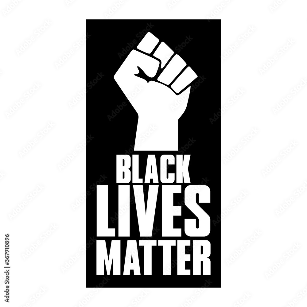 Black lives matter I can’t breathe fist hand raised up text font icon ...