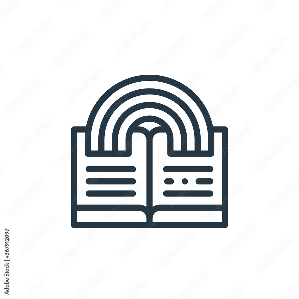 rainbow icon vector from magic concept. Thin line illustration of ...