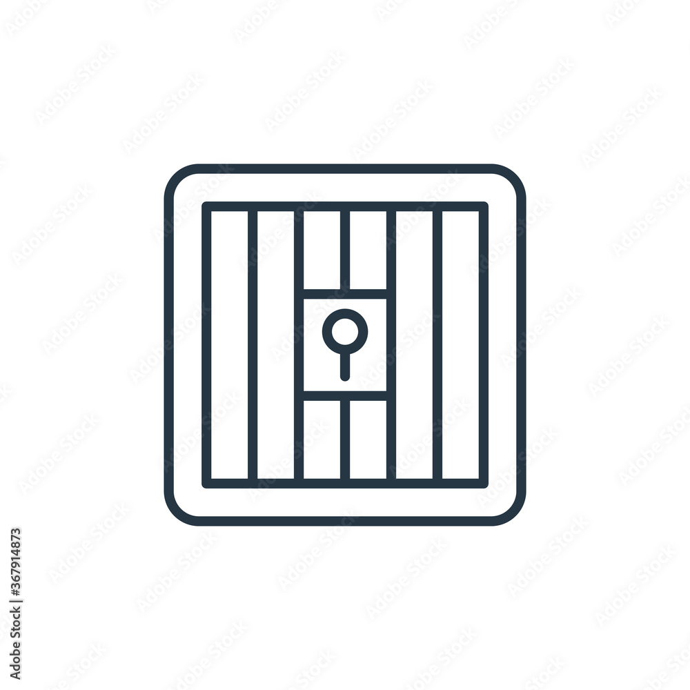 jail icon vector from law concept. Thin line illustration of jail ...