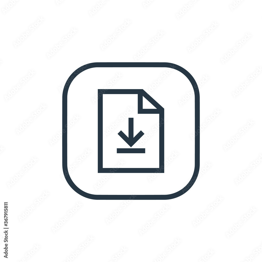 download file icon vector from files and folders concept. Thin line illustration of download ...