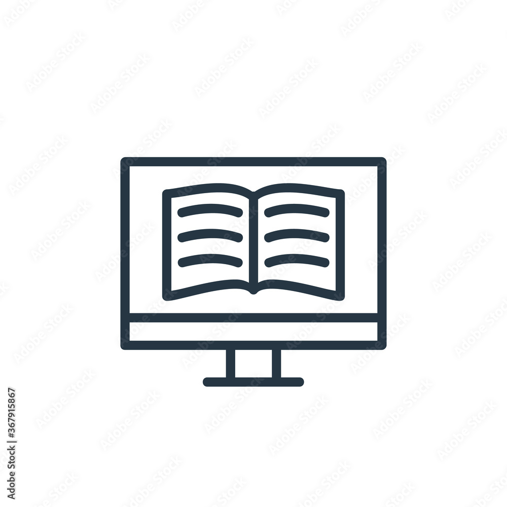 digital book icon vector from online learning part line concept. Thin ...