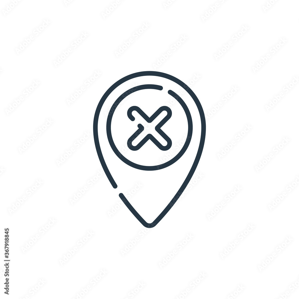 wrong icon vector from location concept. Thin line illustration of ...