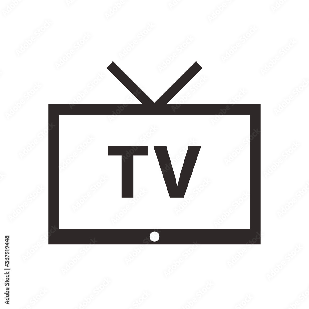 Tv Icon vector illustration isolated on white background. Television ...