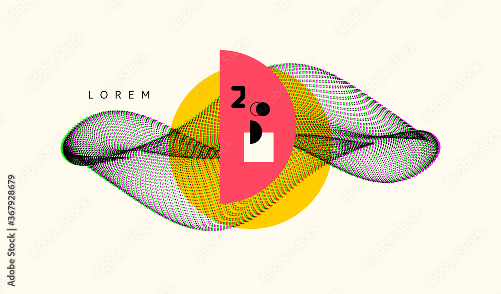 Abstract digital wave with dynamic particles. Sound wave. Big data ...