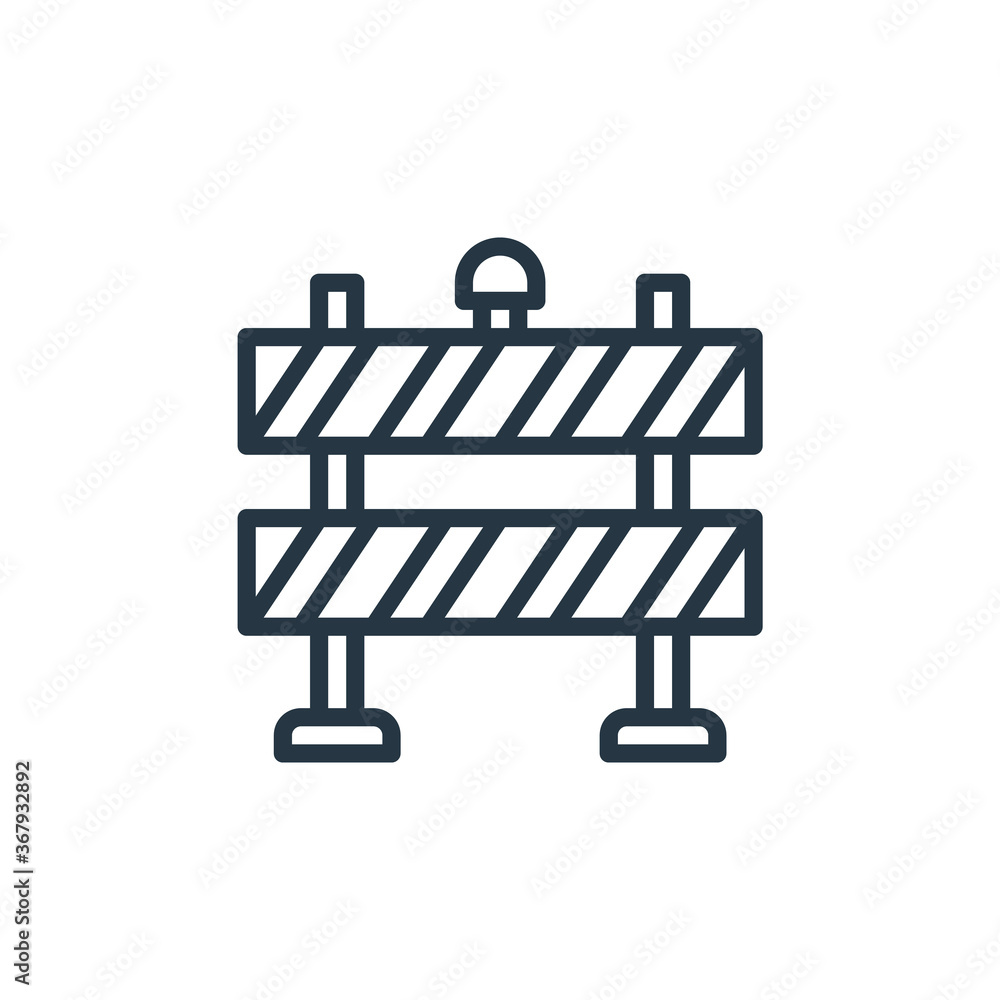 road blockade icon vector from labour day concept. Thin line ...