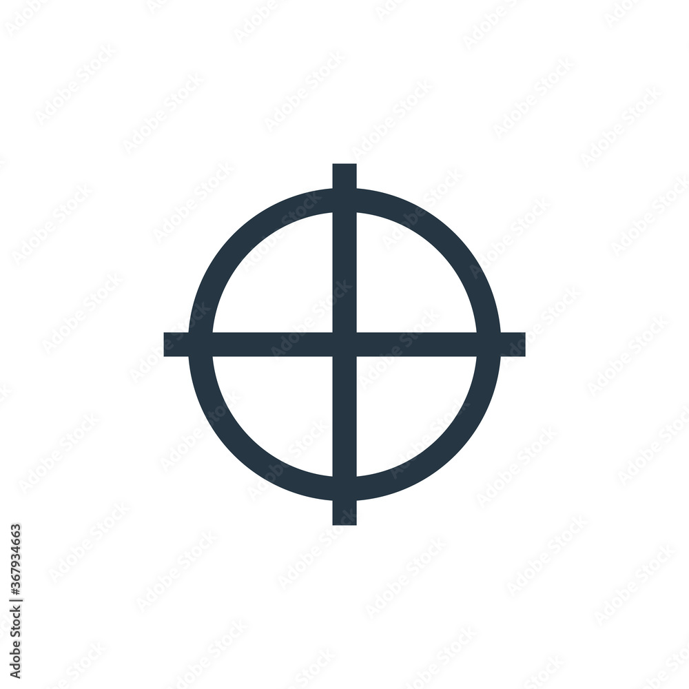 crosshair icon vector from crosshair concept. Thin line illustration of ...