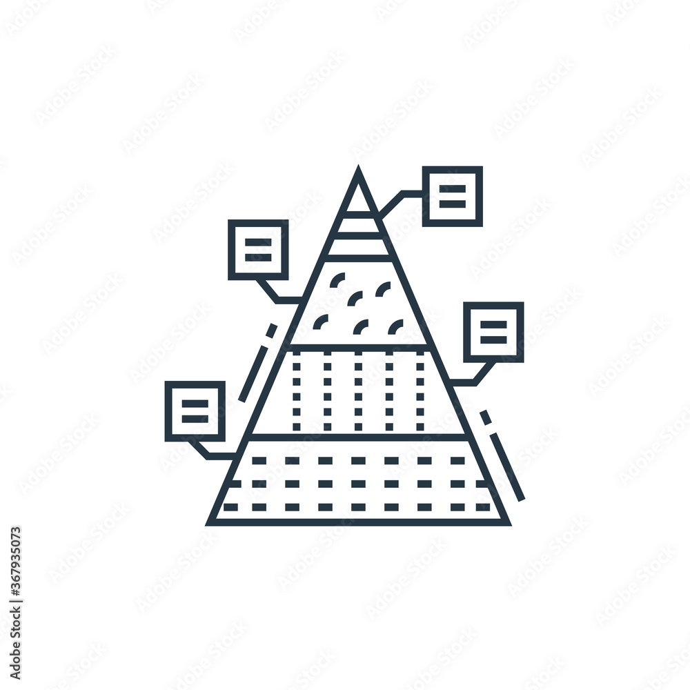 pyramid chart icon vector from data analysis concept. Thin line ...
