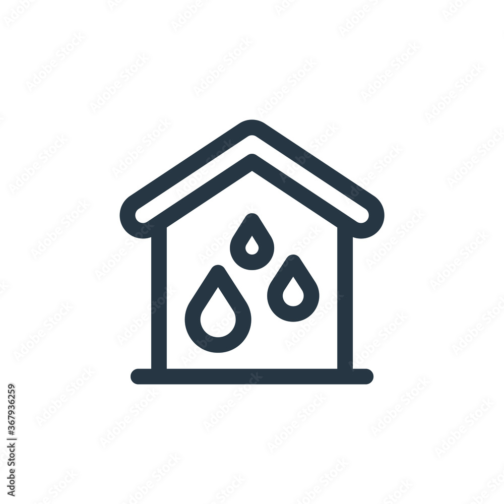 water system icon vector from smart home concept. Thin line ...
