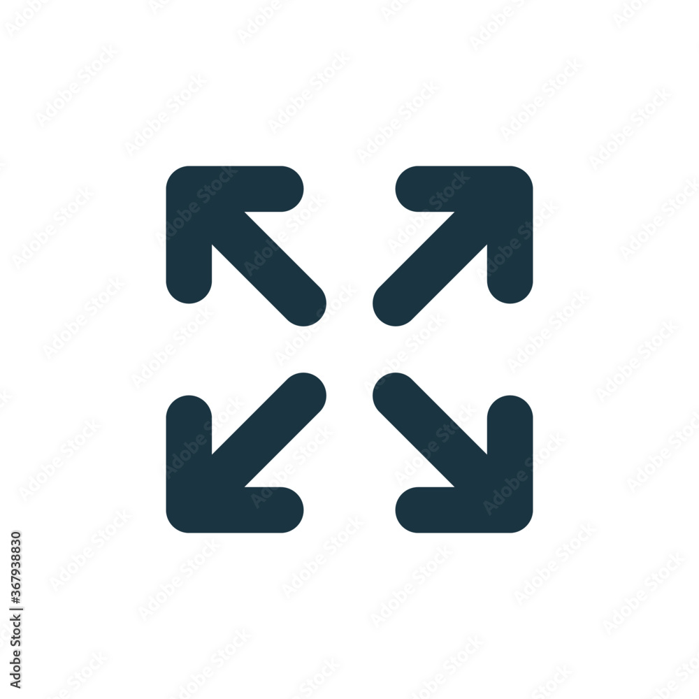 expand icon vector from arrow concept. Thin line illustration of expand ...