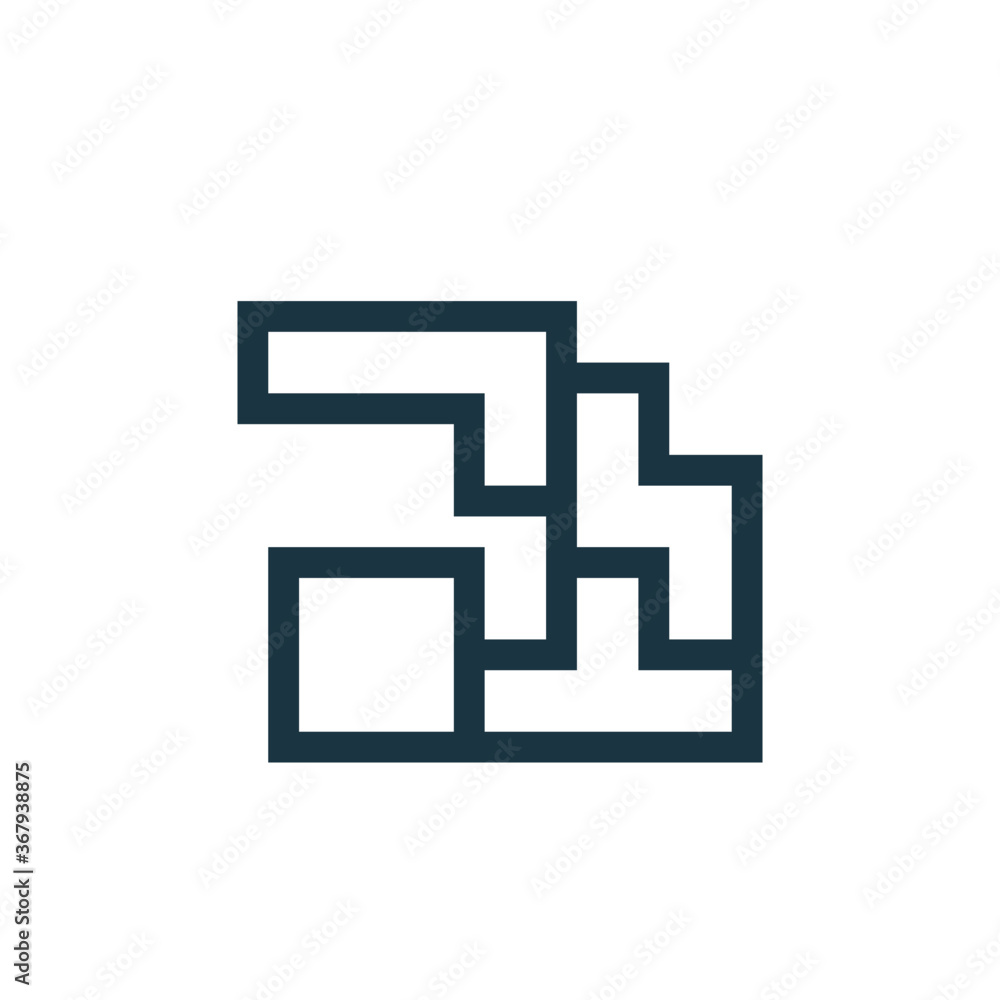 Tetris Icon Vector From Esports Concept Thin Line Illustration Of Tetris Editable Stroke