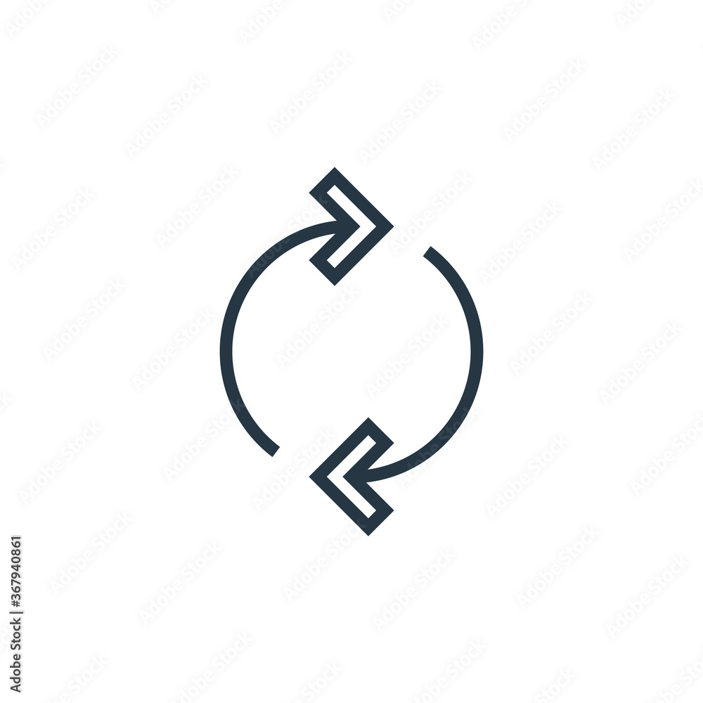refresh icon vector from arrows concept. Thin line illustration of refresh editable stroke ...