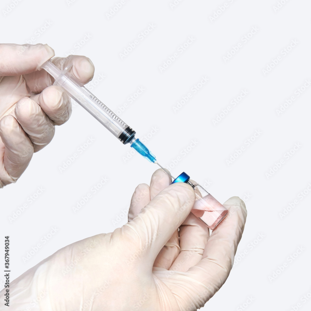 Doctor hand holf medicine vaccine. Anti virus health treatment. Medical ...