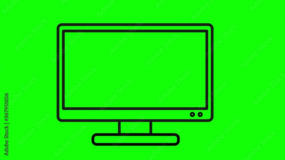 Animated outlined computer icon. Animation, pictogram, motion graphics ...