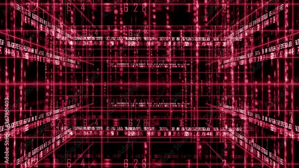digital data background 4K. Line together with digital numbers ...