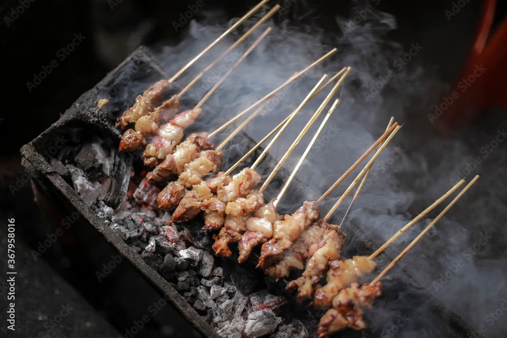 Satay goat (Sate kambing) satay lamb, lamb or meat goat satay in ...
