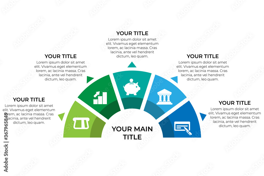 Process infographics with five step circle options Stock Vector | Adobe ...