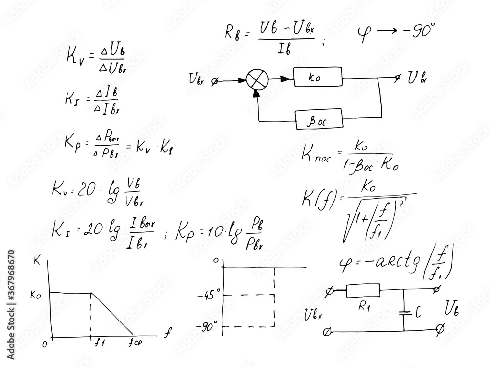 Physics, electronic engineering, mathematics equation and calculations ...