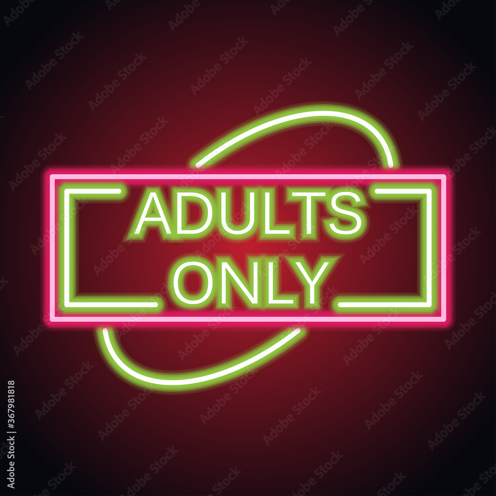 adults only glowing box for outdoor business advertising neon sign ...