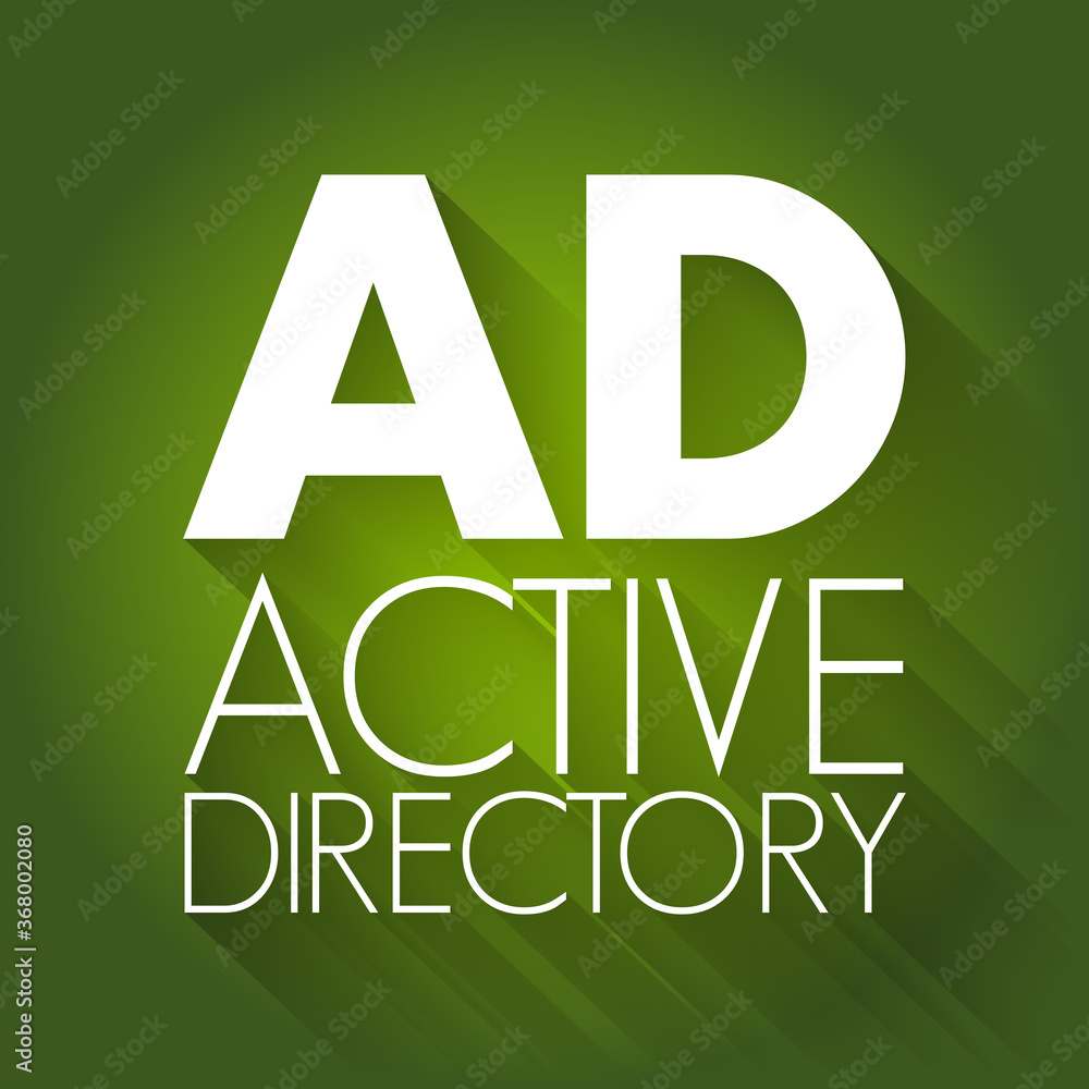 AD - Active Directory acronym, technology concept background Stock ...