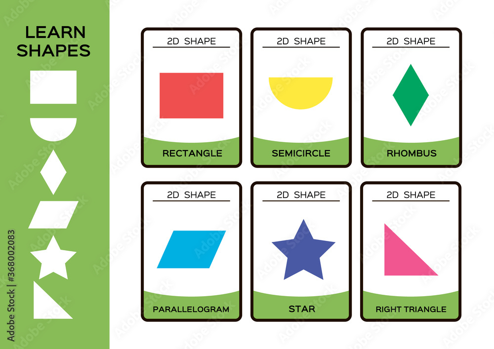 2D Geometric Shapes. Basic Geometrical Shapes For Children. 6 ...