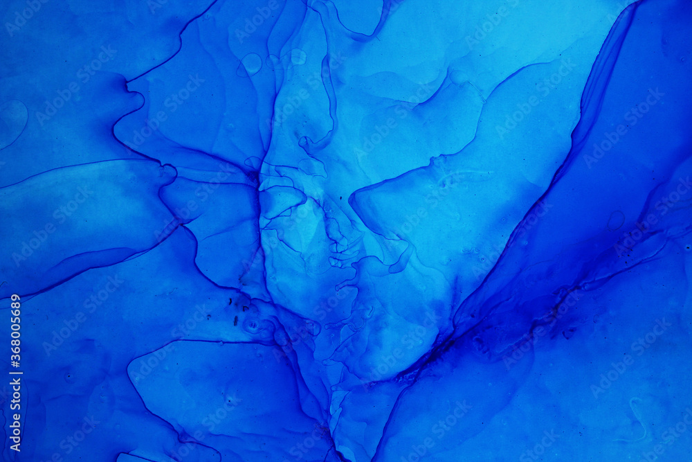 Blue Background. Blue ink texture with abstract washes and paint stains ...