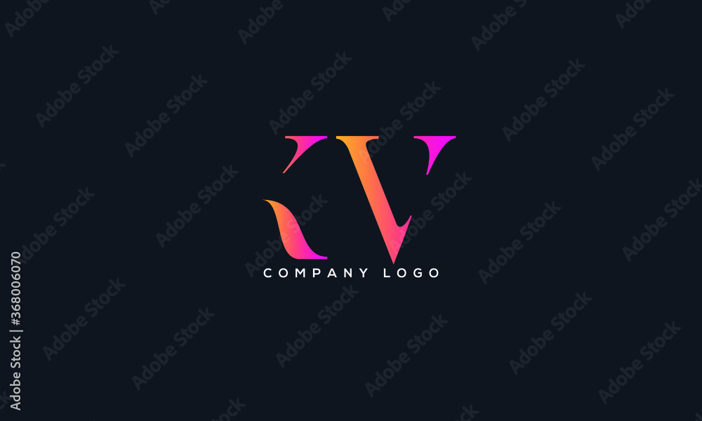 Abstract creative minimal and unique alphabet letter icon logo KV Stock ...