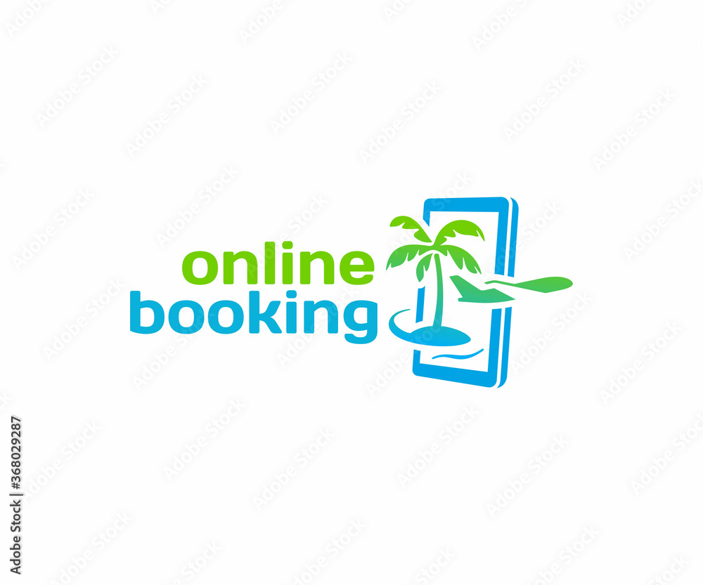 Online travel booking logo design. Flight ticket booking vector design ...