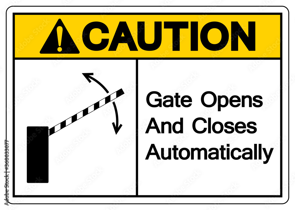 Caution Gate Opens and Closes Automatically Symbol Sign, Vector ...